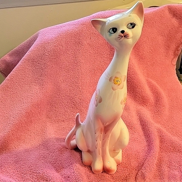 Other | Porcelain Long Neck Cat Statue | Poshmark